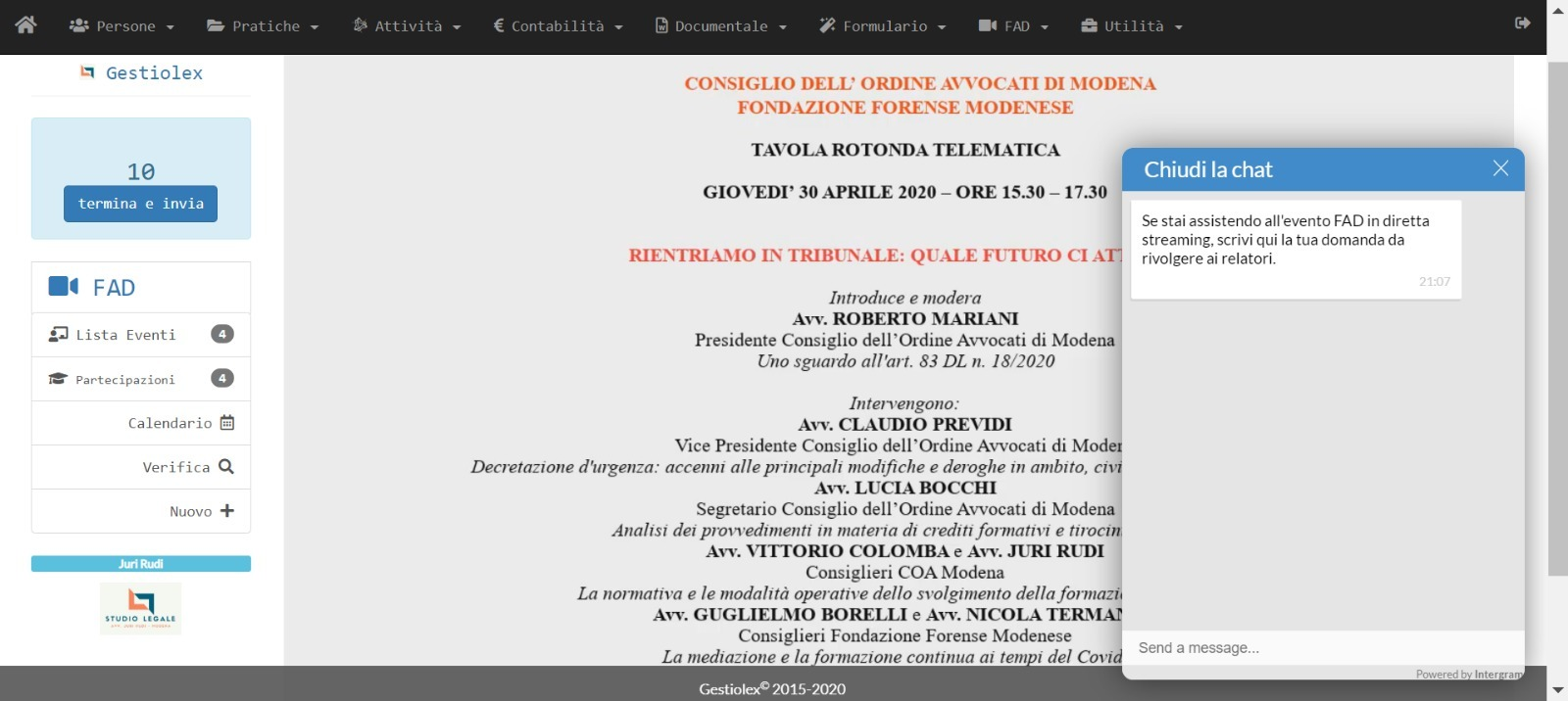 Gestiolex - [FAD] Domande in diretta ai relatori